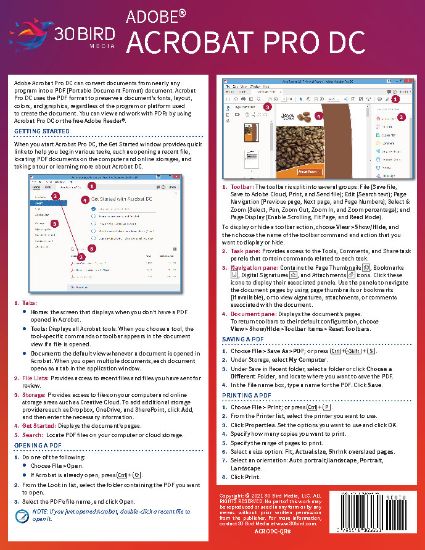 Adobe Acrobat Pro DC ShortTrack Training Card | 30 Bird