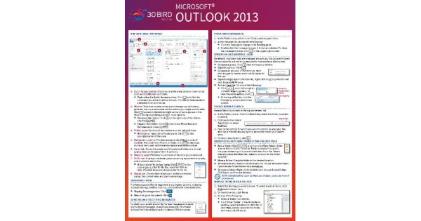Outlook 2013 Quick Guide Reference Card | 30 Bird