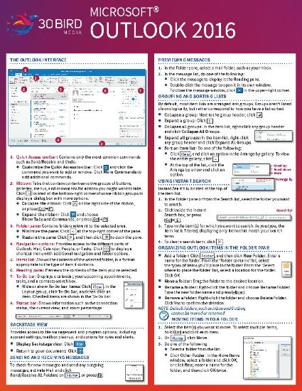 Get Outlook Quick Card 2016 | 30 Bird